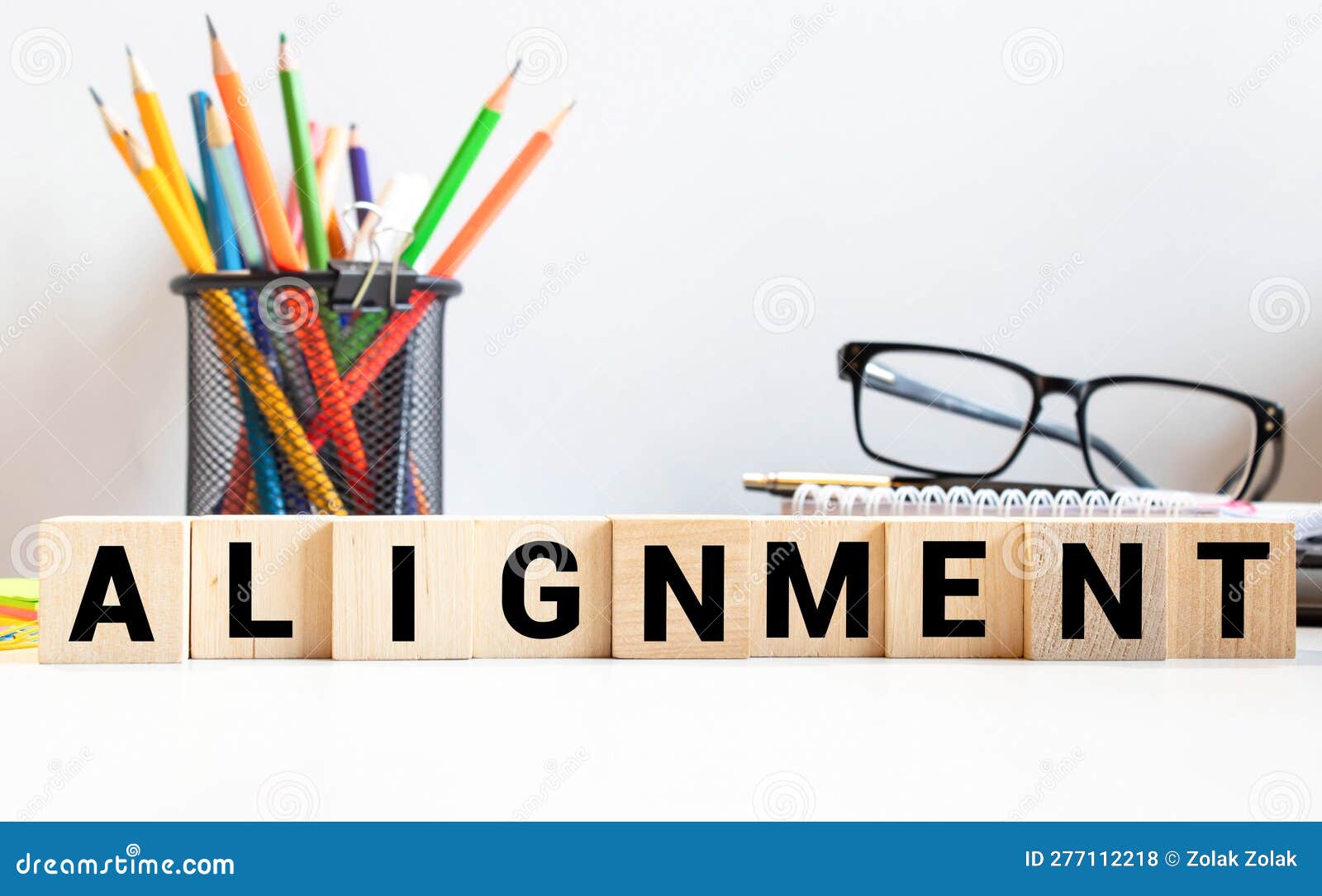 Alignment. Cubes Form the Word Alignment Stock Photo - Image of align ...