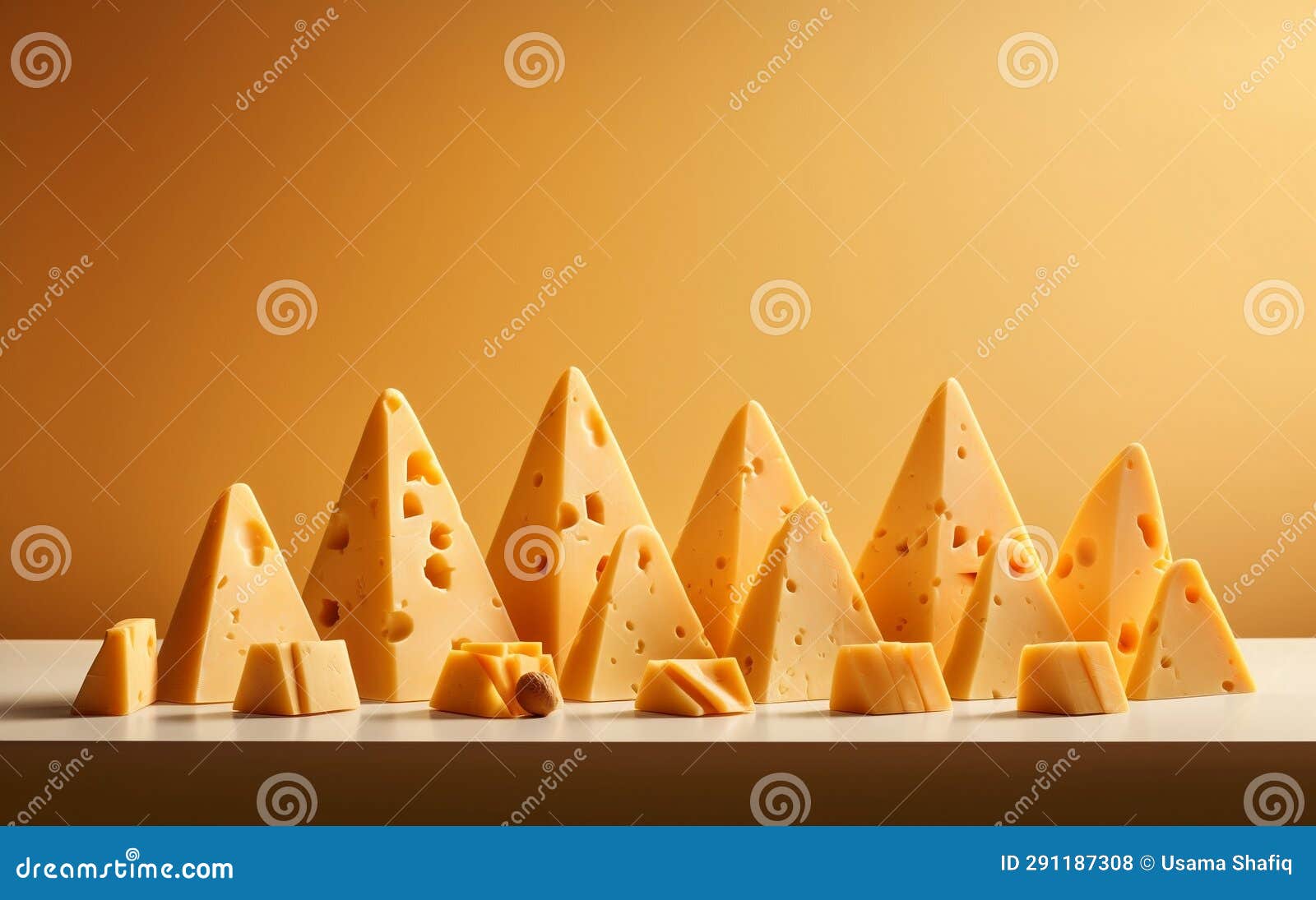 Alignment of Culinary Pyramids Featuring the Term Cheese.ai Stock Photo ...