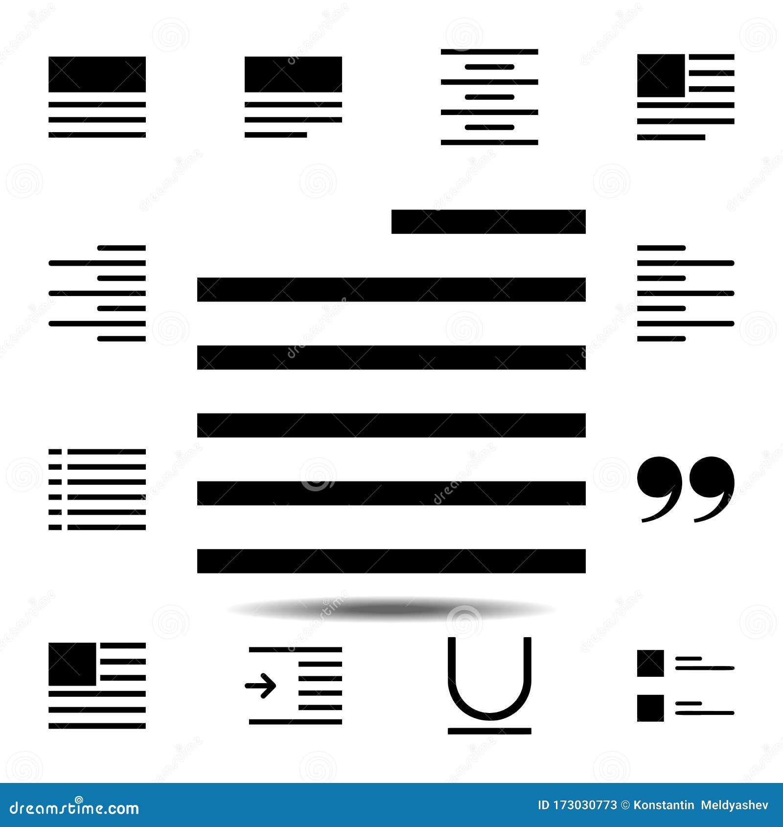 Alignment, Editorial, Text Icon. Simple Glyph, Flat Vector of Text ...