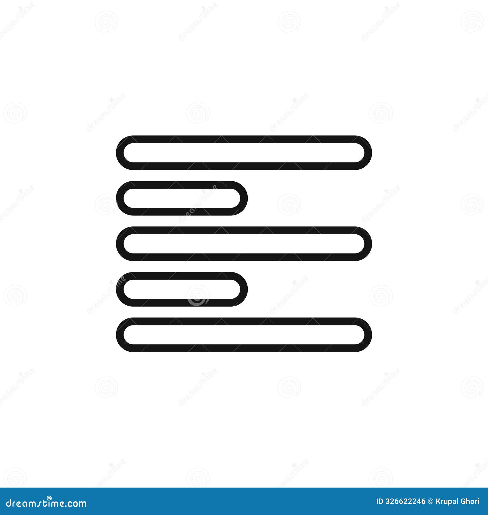 Alignment Icon Outline Collection in Black Stock Vector - Illustration ...