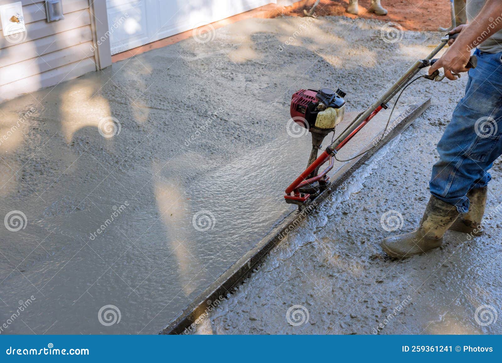 An Alignment Machine is Used To Align New Concrete Compacted Layer of ...