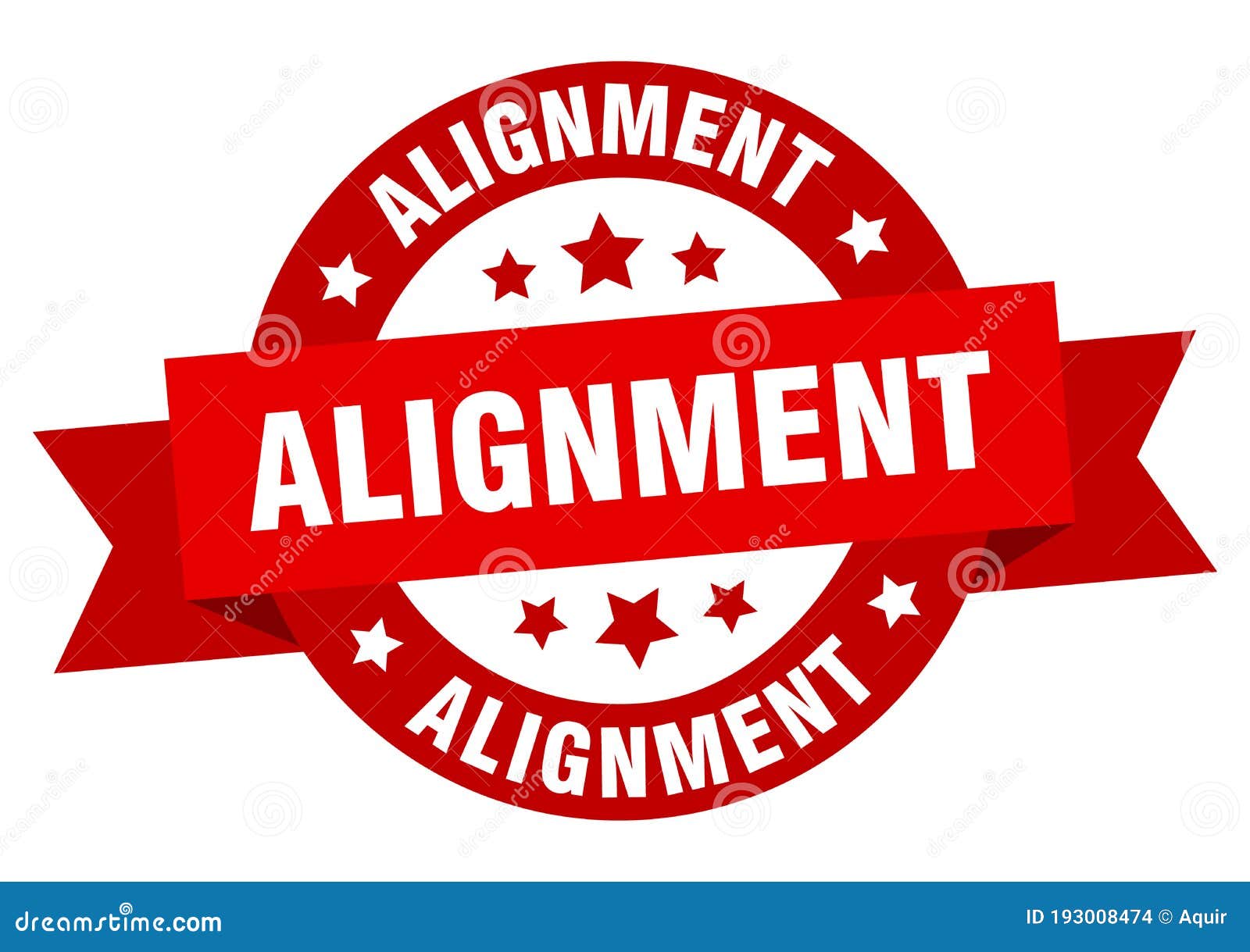 Alignment Round Ribbon Isolated Label. Alignment Sign Stock Vector ...
