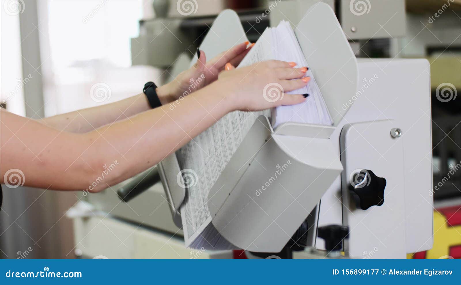 Alignment of Stack of Paper Documents in Printing House in Shaking ...