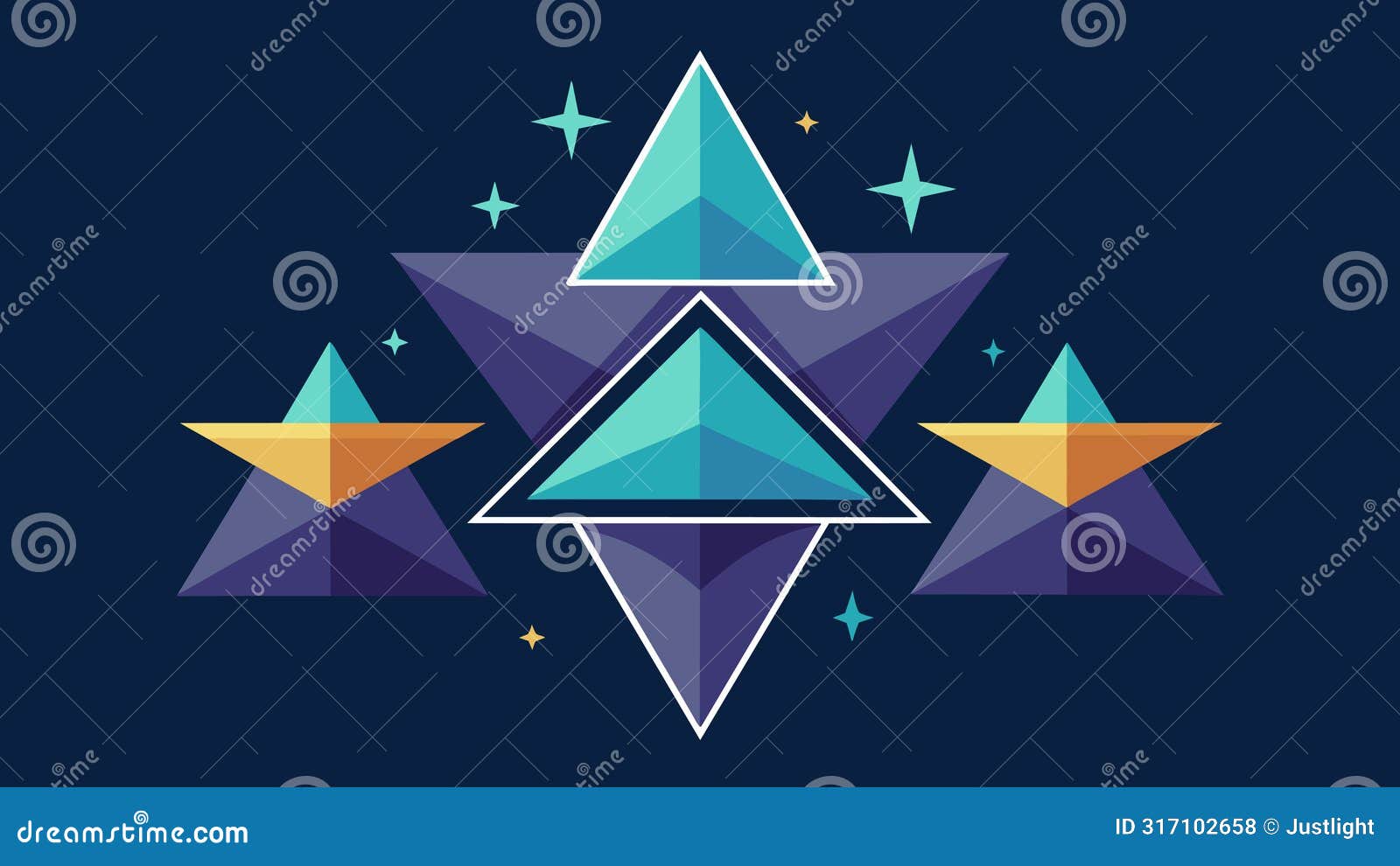 The Alignment Of Stars In The Shape Of A Triangle Representing The ...