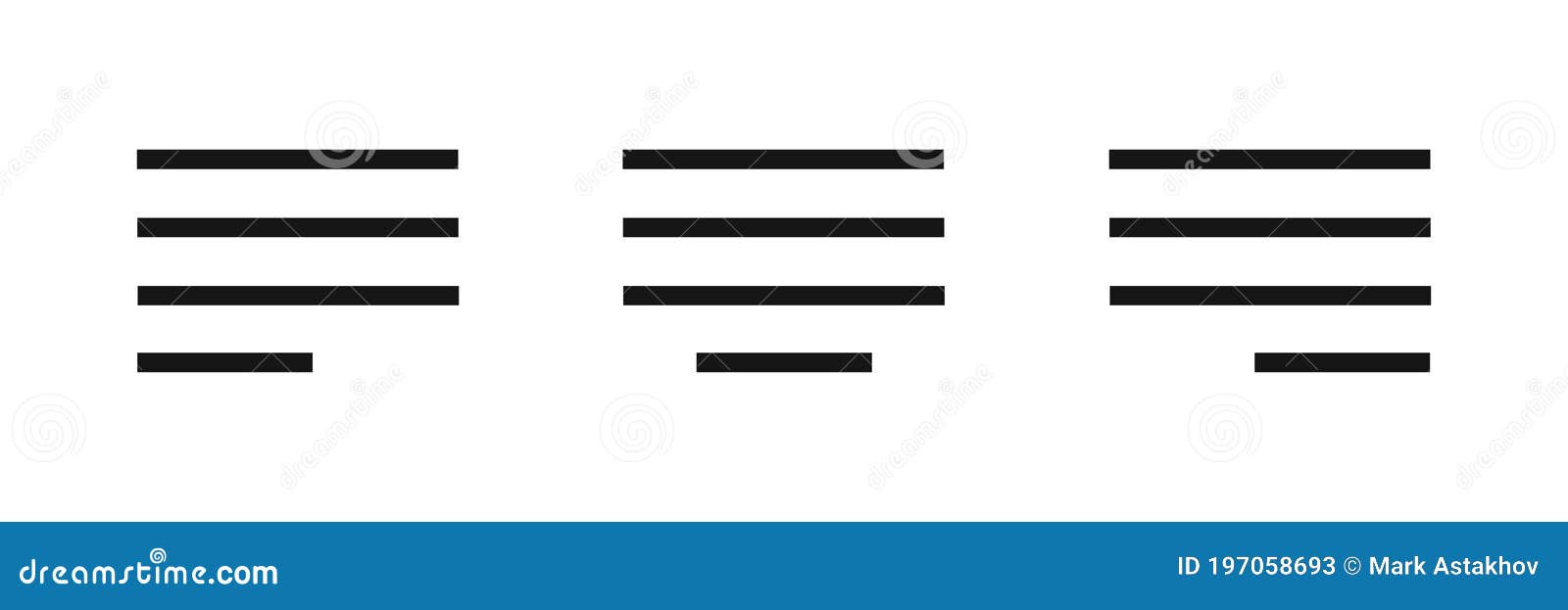 Alignment Symbol. Align Lines Icon Cartoon Vector | CartoonDealer.com ...