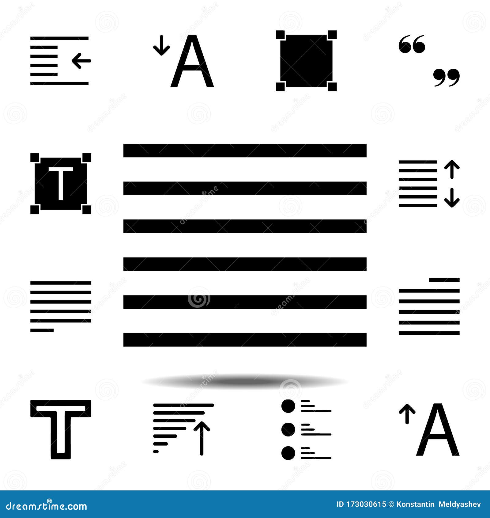 Alignment Text Icon. Simple Glyph, Flat Vector of Text Editor Set Icons ...