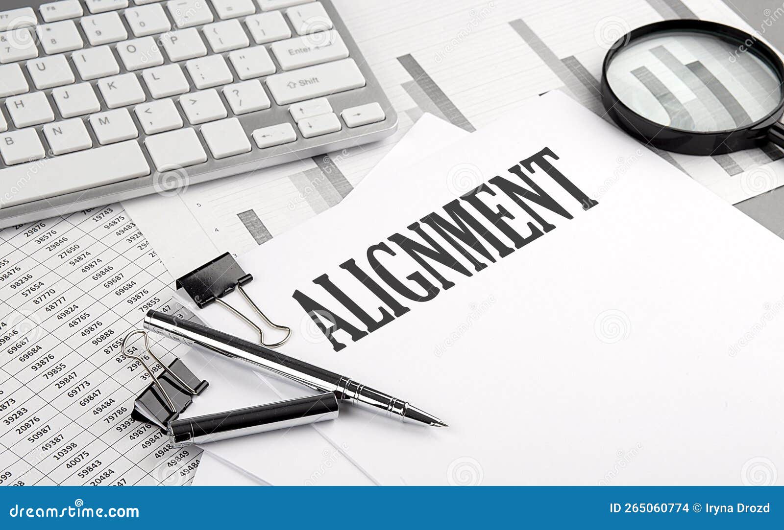 ALIGNMENT Text on Paper with Chart and Keyboard, Business Concept Stock ...