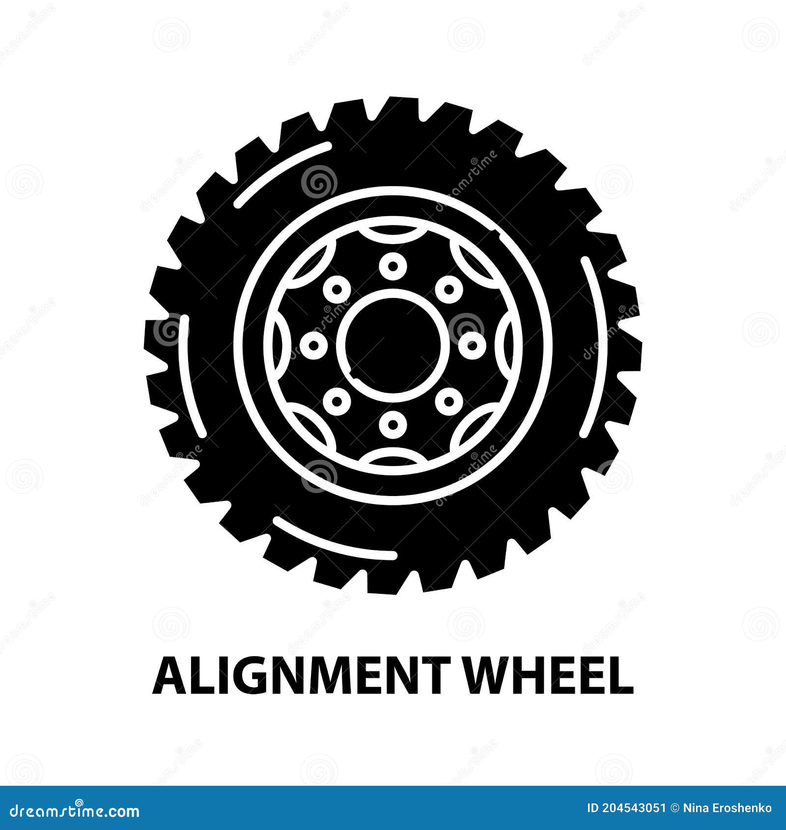 Alignment Wheel Icon, Black Vector Sign with Editable Strokes, Concept ...