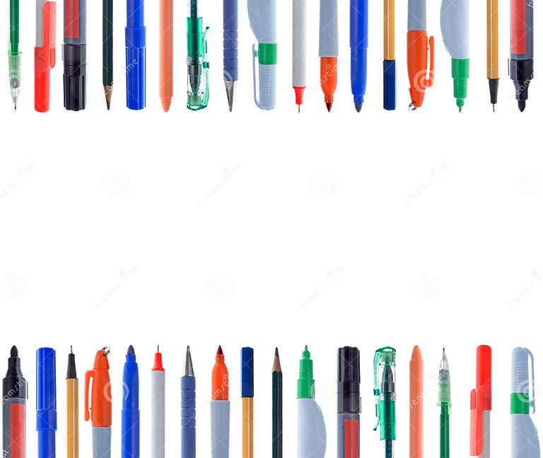 Alignment of Writing Instruments Stock Photo - Image of calligraphy ...
