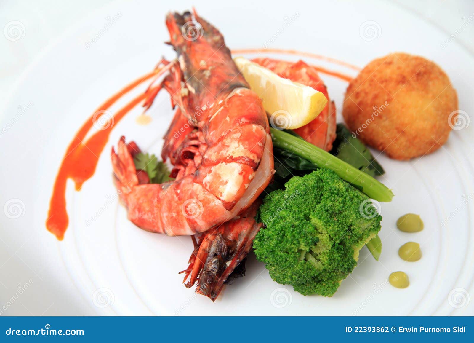 Alimento Grande De La Gamba De Río Foto de archivo - Imagen de ...