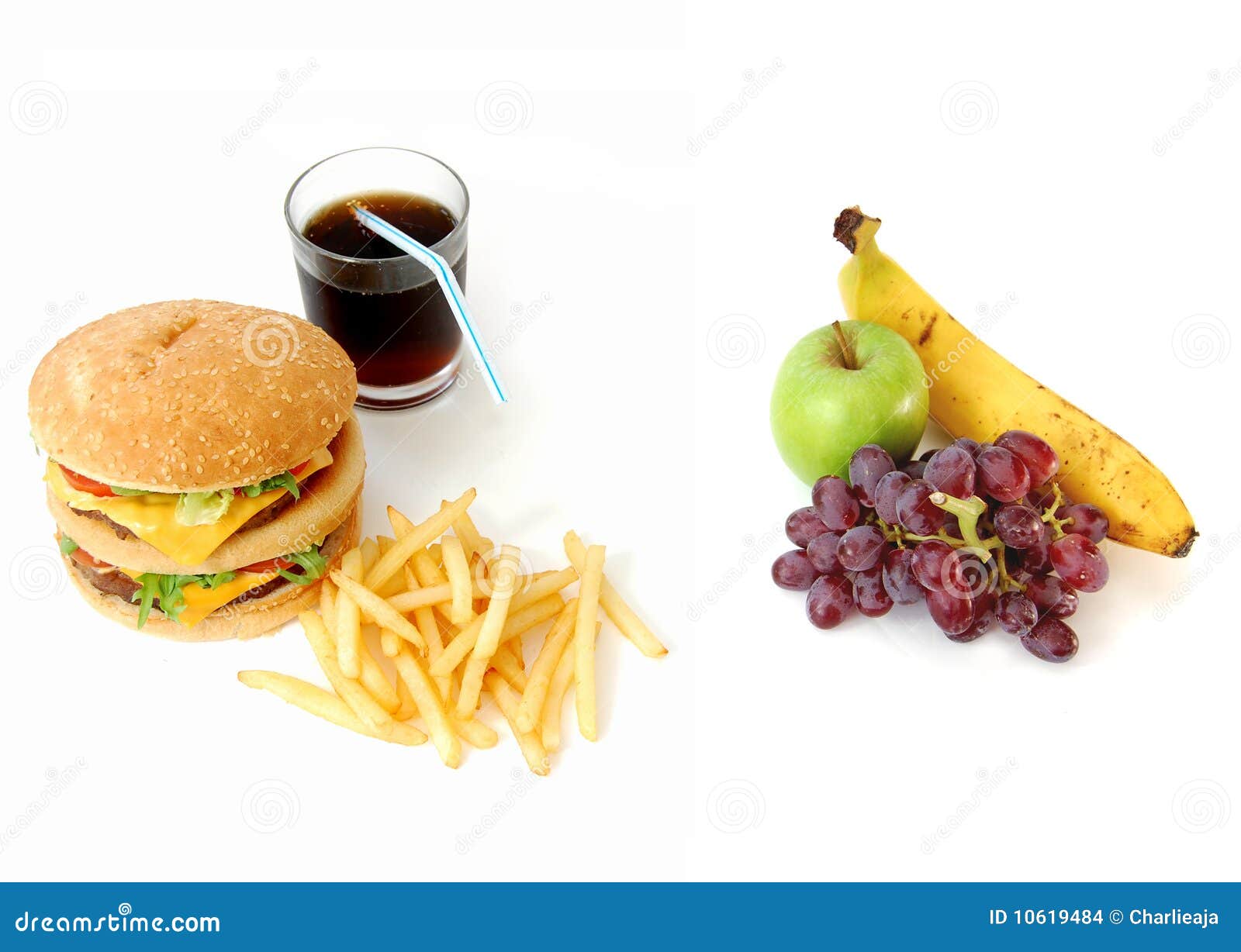 Alimento sano o malsano foto de archivo. Imagen de opciones - 10619484