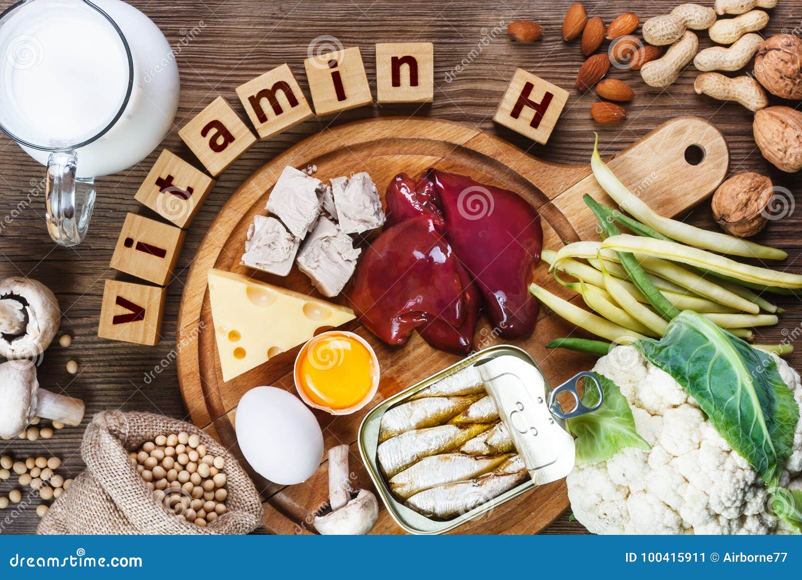 Alimentos Ricos Na Biotina Da Vitamina H Imagem de Stock - Imagem de ...