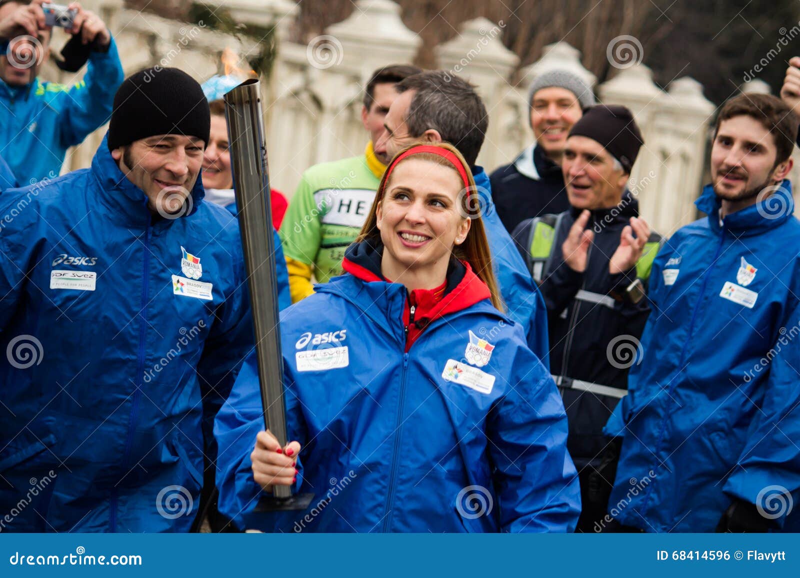 Alina Dumitru with the Olympic Torch Editorial Photo - Image of ...