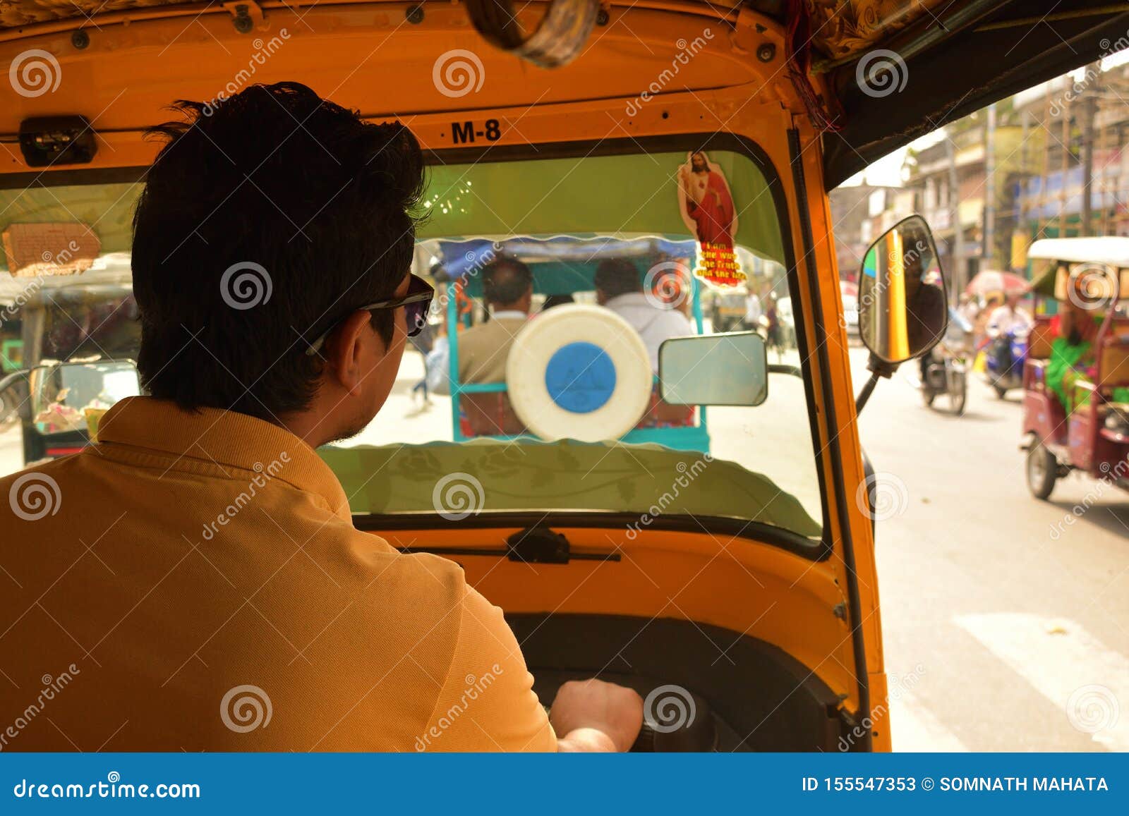 View from the Inside of an Auto-rickshaw in West Bengal, India ...