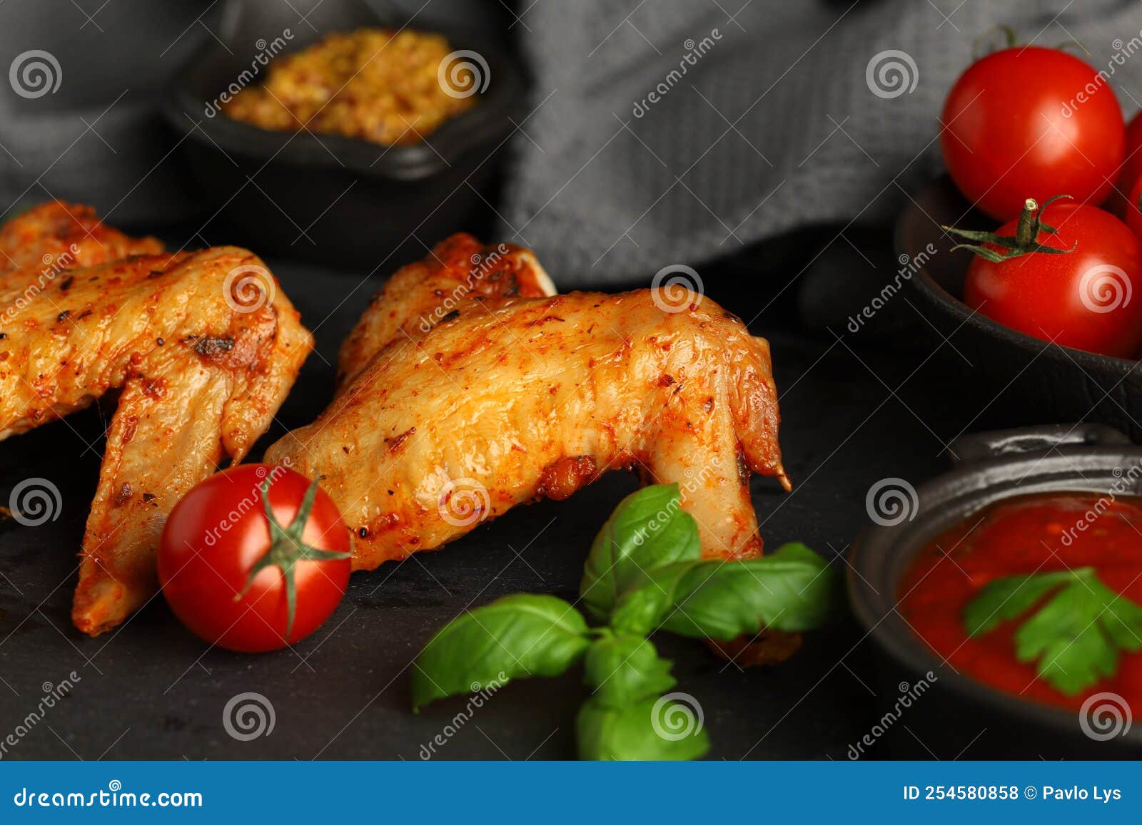 Alitas De Pollo Frito. Deliciosa Comida Con Pollo Frito Foto de archivo ...