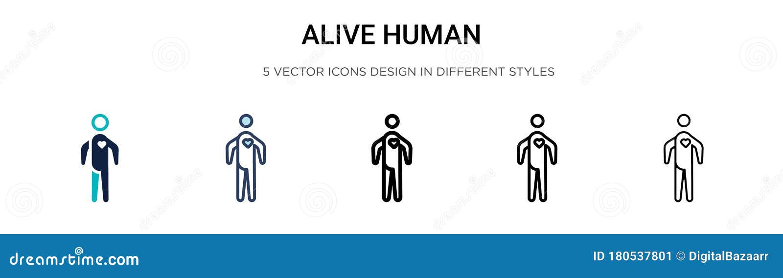 Alive Human Icon in Filled, Thin Line, Outline and Stroke Style. Vector ...