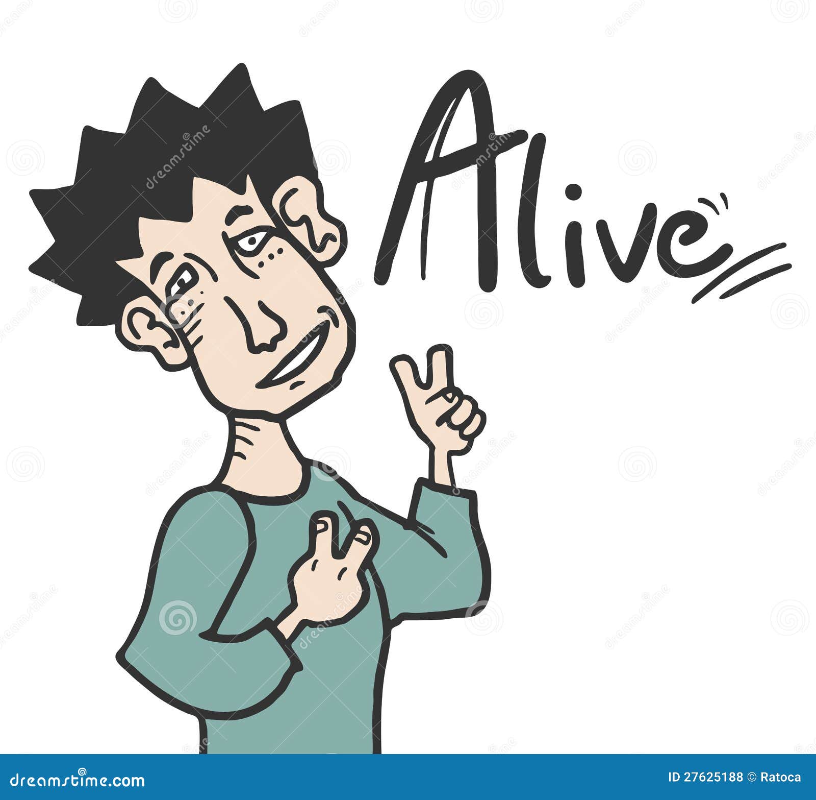 Alive man stock vector. Illustration of dark, symbol - 27625188