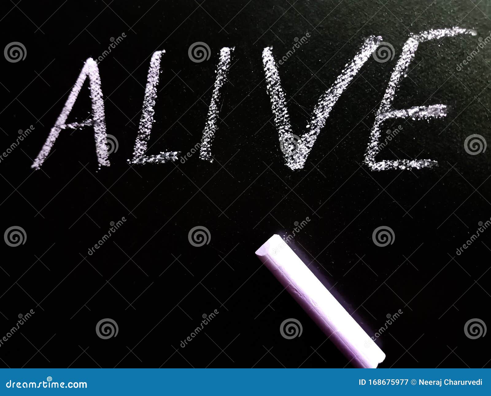 Alive Words Displaying on Chalkboard Concept Stock Image - Image of ...