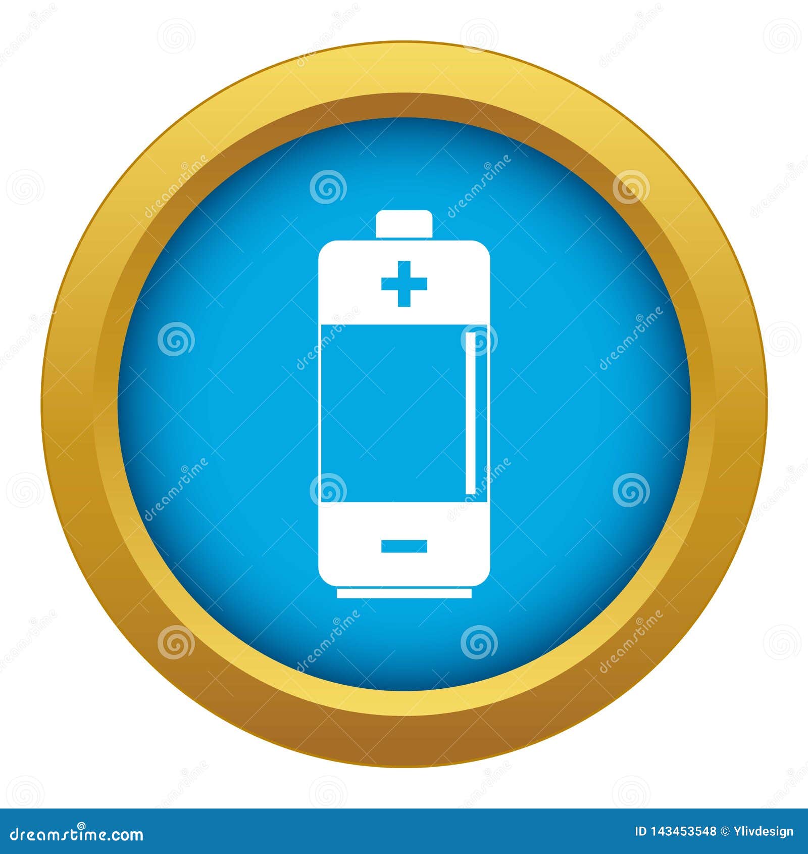 Alkaline Battery Icon Blue Vector Isolated Stock Vector - Illustration ...