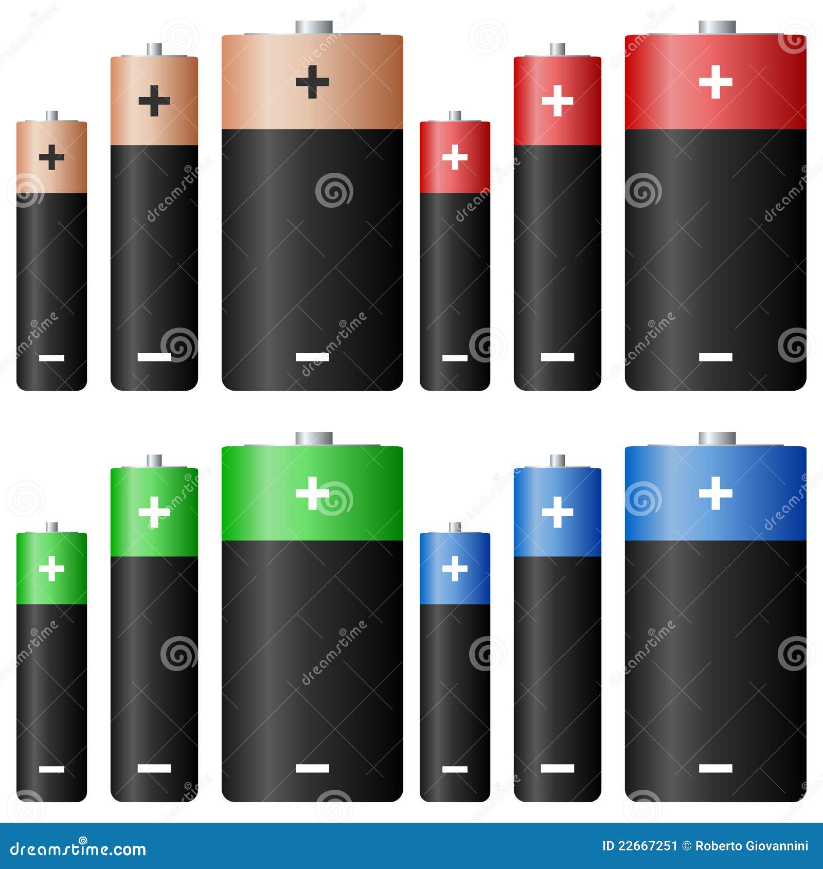 Alkaline Battery Set stock vector. Illustration of signs - 22667251