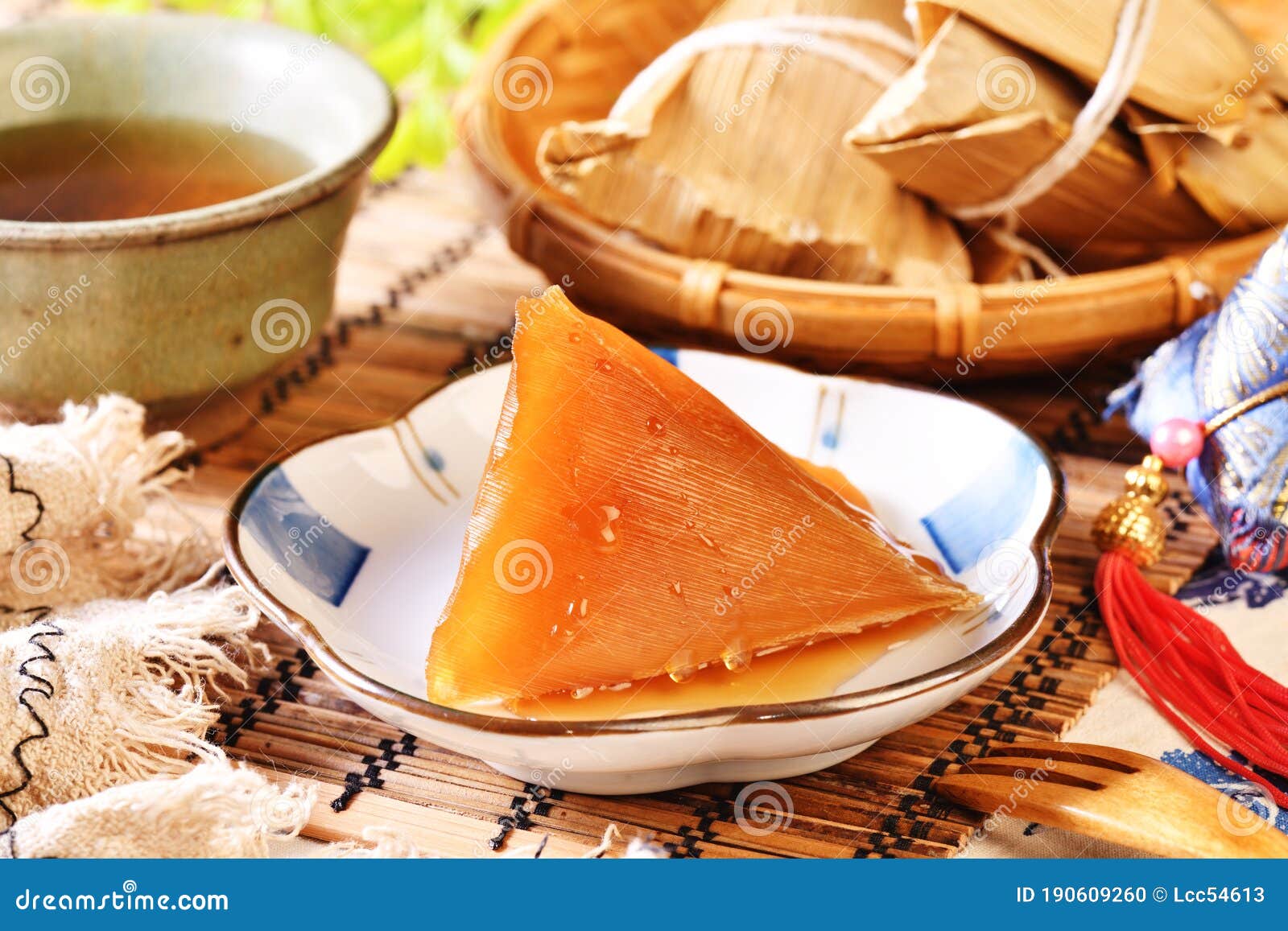 Alkaline rice dumpling stock photo. Image of food, pyramid - 190609260