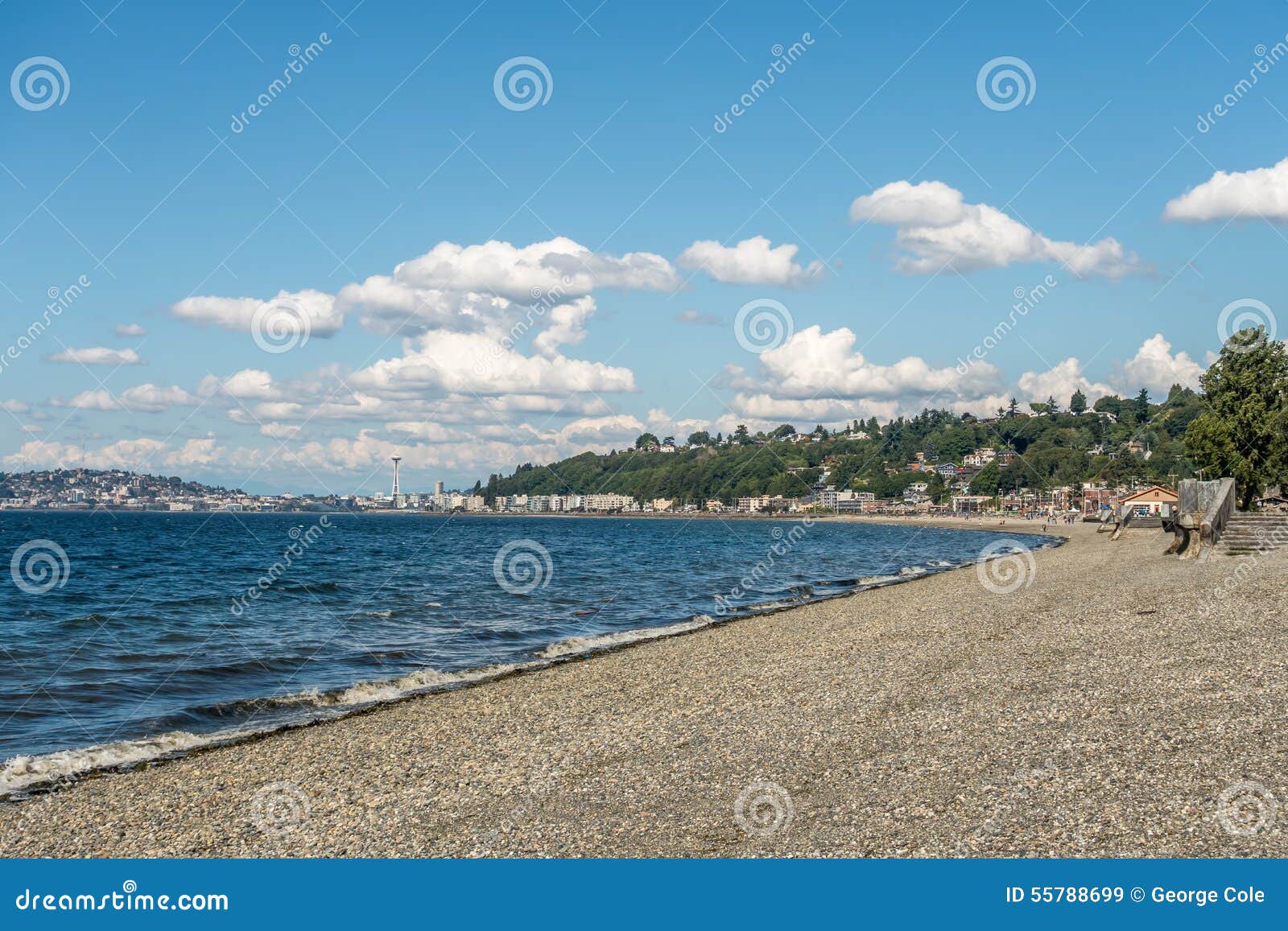 Alki Beach in West Seattle stock image. Image of baach - 55788699