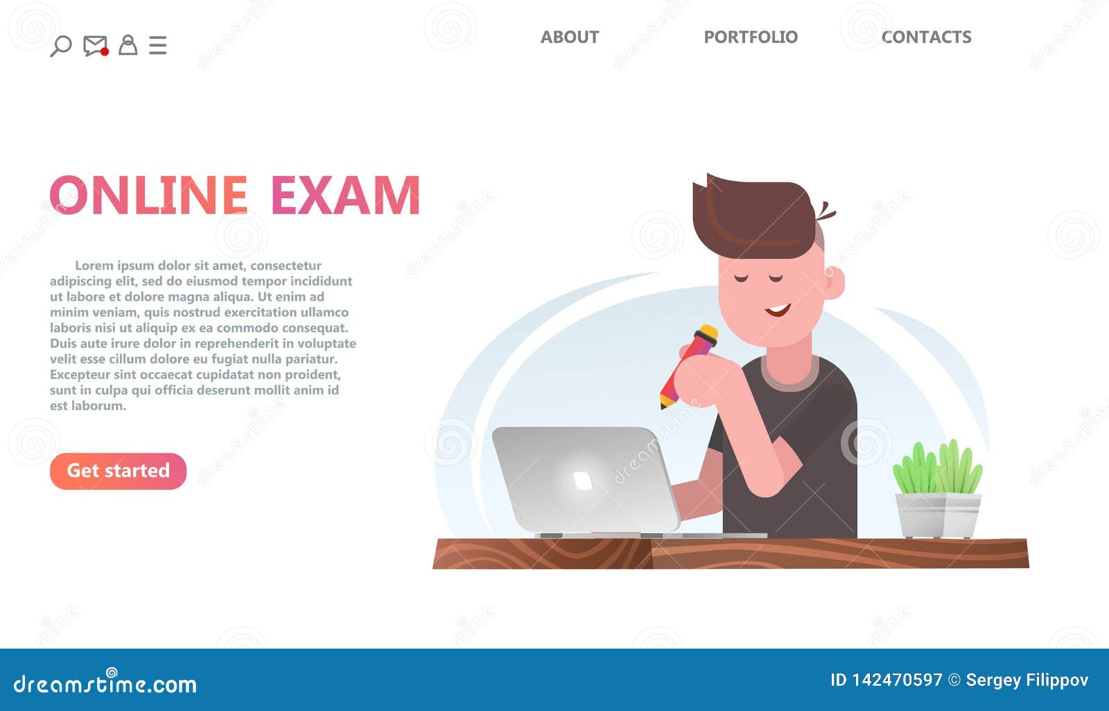 Online Testing or Exam Service Concept Stock Vector - Illustration of ...