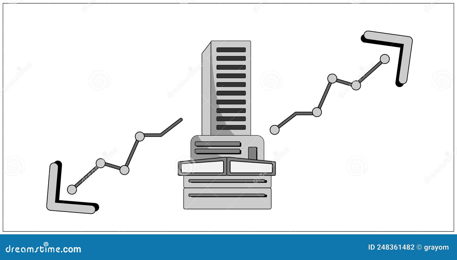 Line Art Illustration of Bombay Stock Exchange in Mumbai India Stock ...
