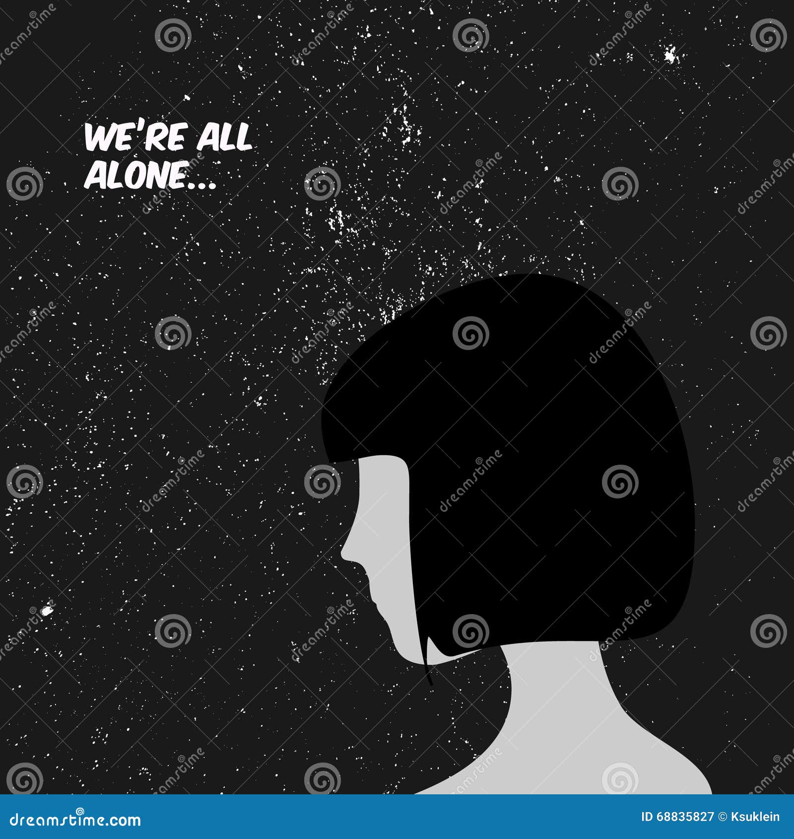 We are All Alone Concept Illustration Stock Vector - Illustration of ...