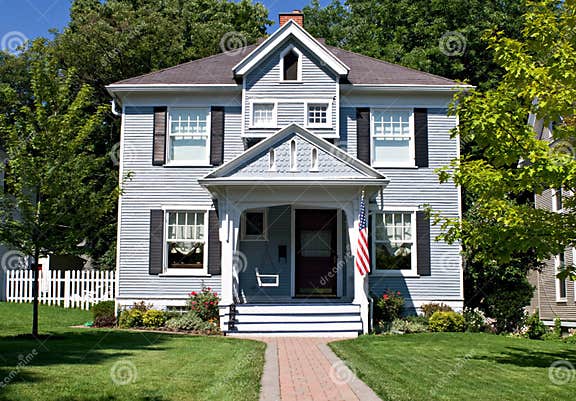 All American Home stock image. Image of front, brick - 10126733