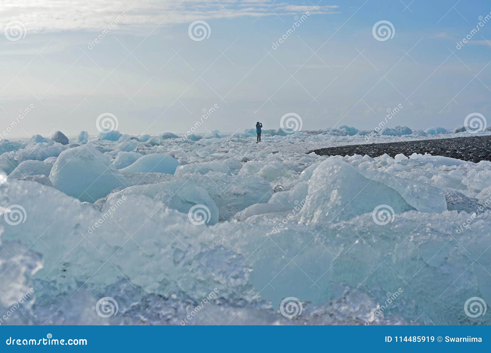 Diamond Beach, Ice Beach in Iceland Stock Image - Image of glacial ...