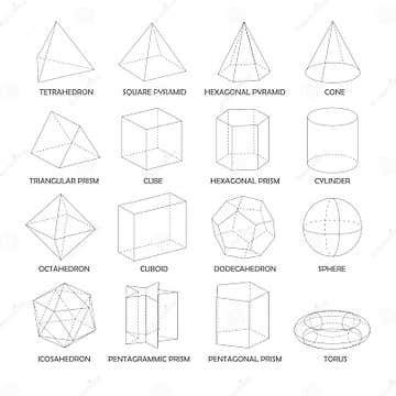 All Basic 3d Shapes Template. Realistic with Shadow Stock Vector ...