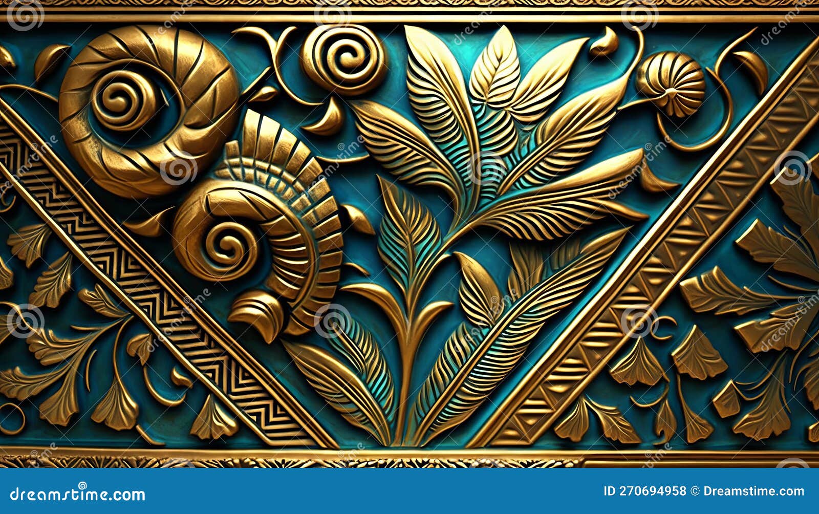 Egyptian Pattern Ancient Art. AI Generative. Stock Illustration ...