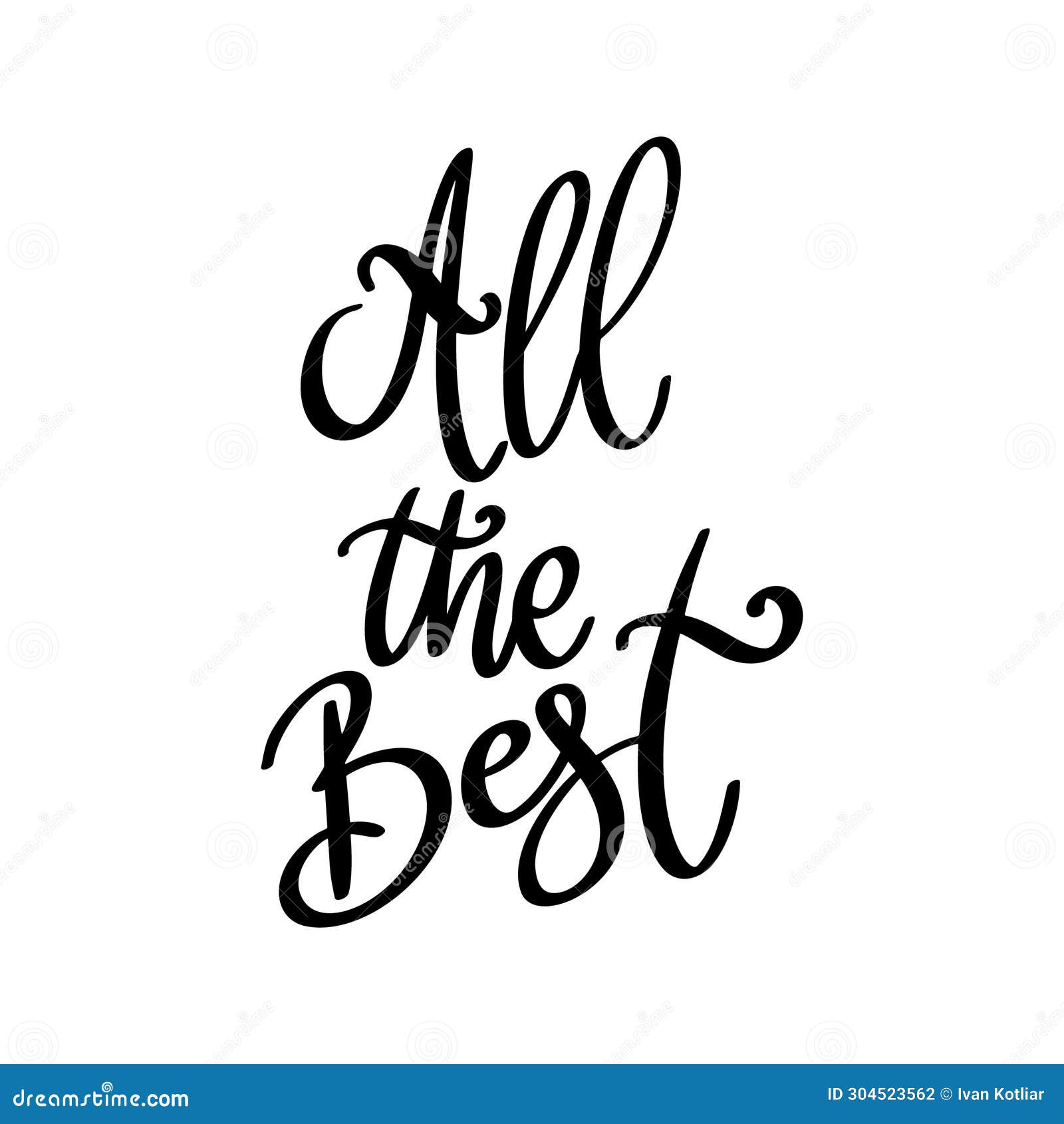 All The Best. Hand Draw Yellow Ballonn With Best Wishes And Abstract ...