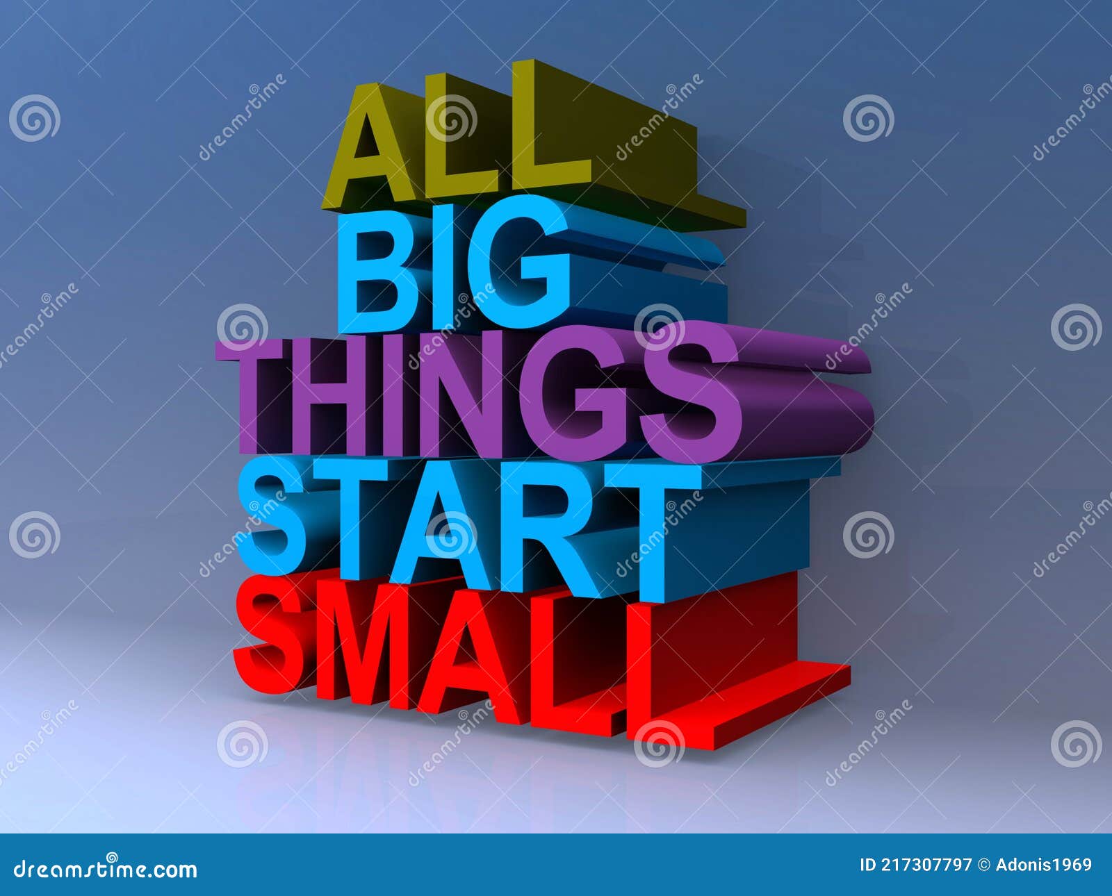 All Big Things Start Small on Blue Stock Illustration - Illustration of ...