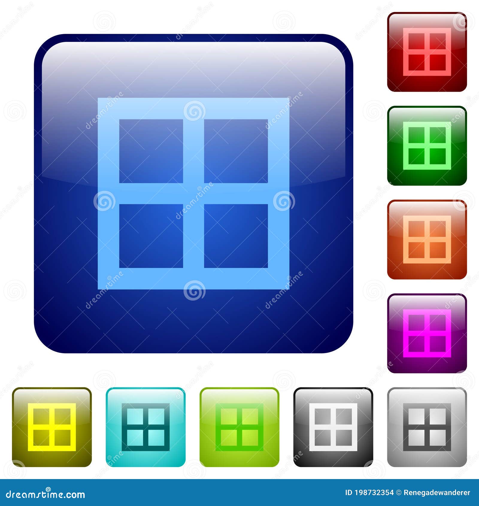 All Borders Color Square Buttons Stock Vector - Illustration of ...