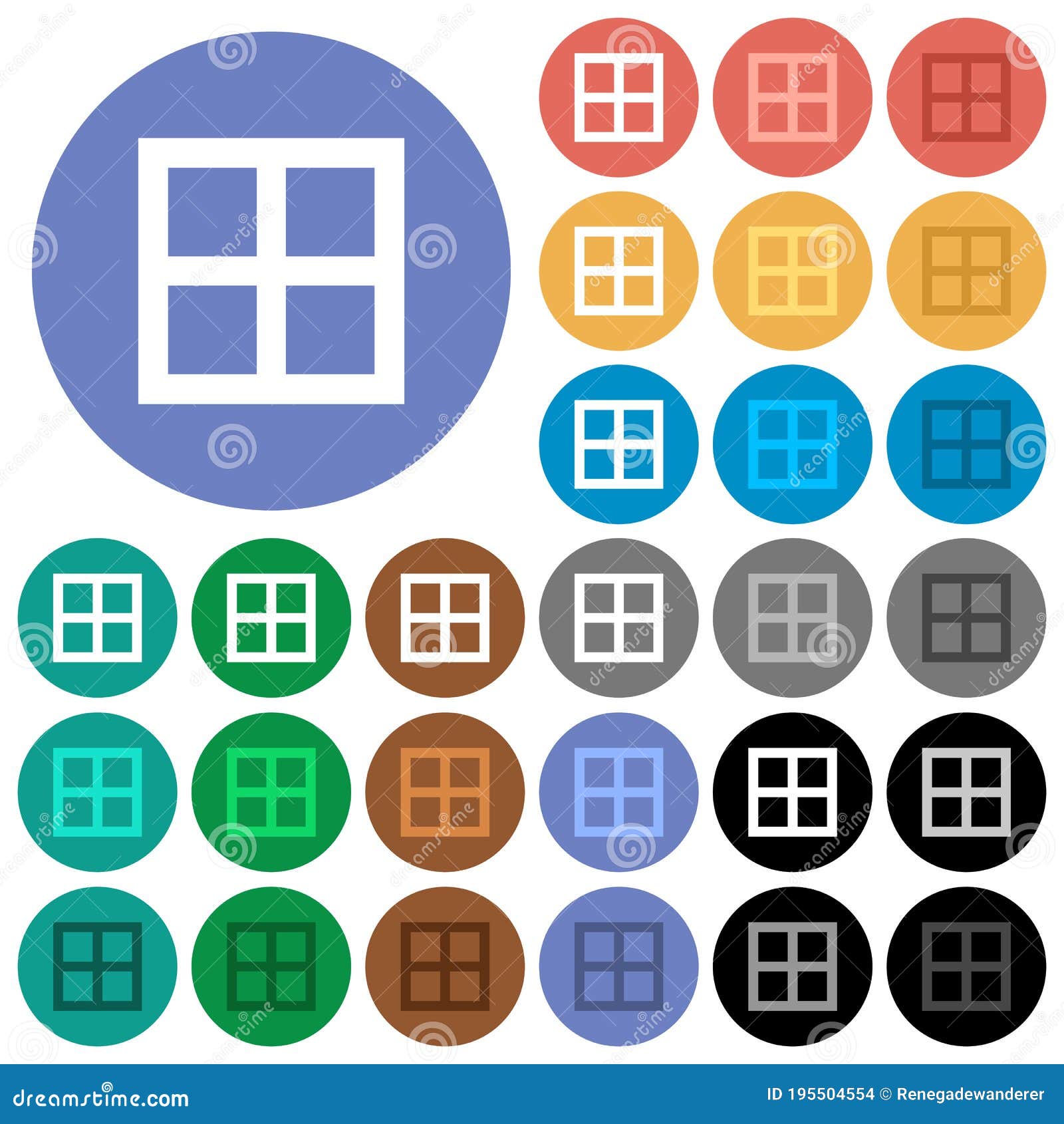 All Borders Round Flat Multi Colored Icons Stock Vector - Illustration ...