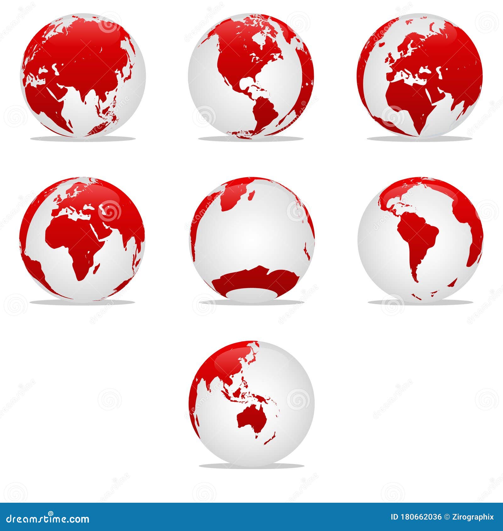 All 7 Continents Vector Art Illustration Design Stock Illustration ...