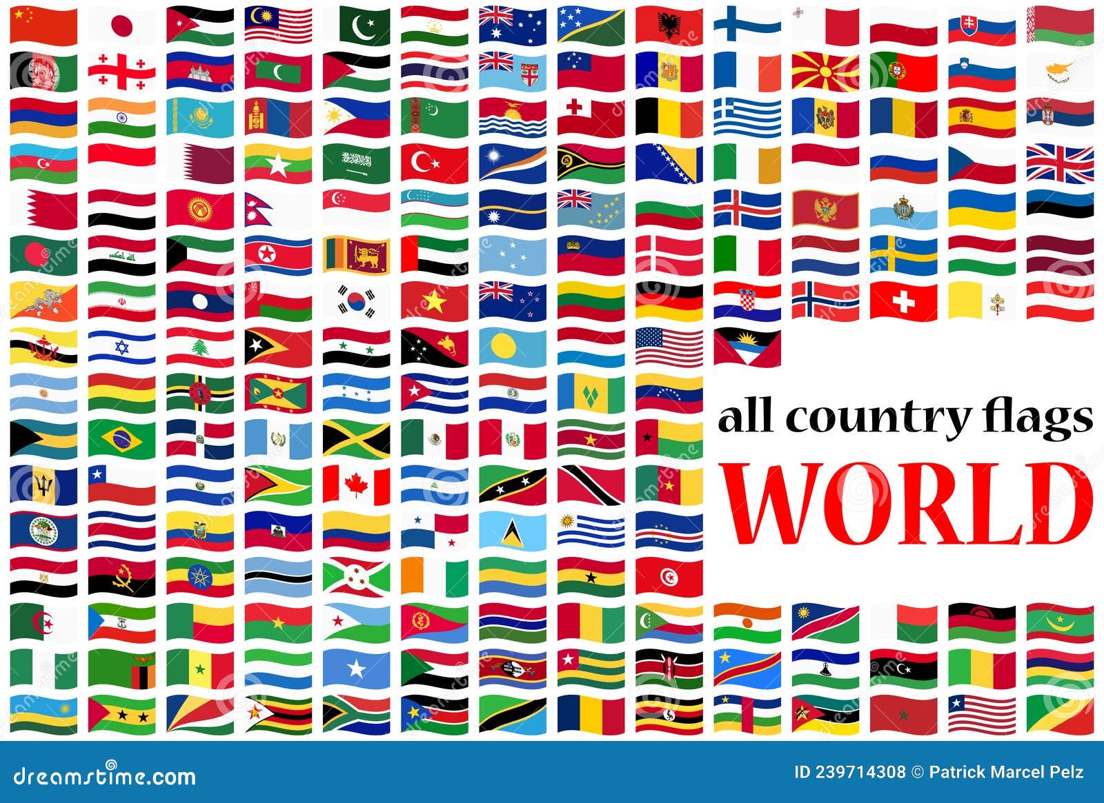 All Country Flags of the World Stock Vector - Illustration of banner ...