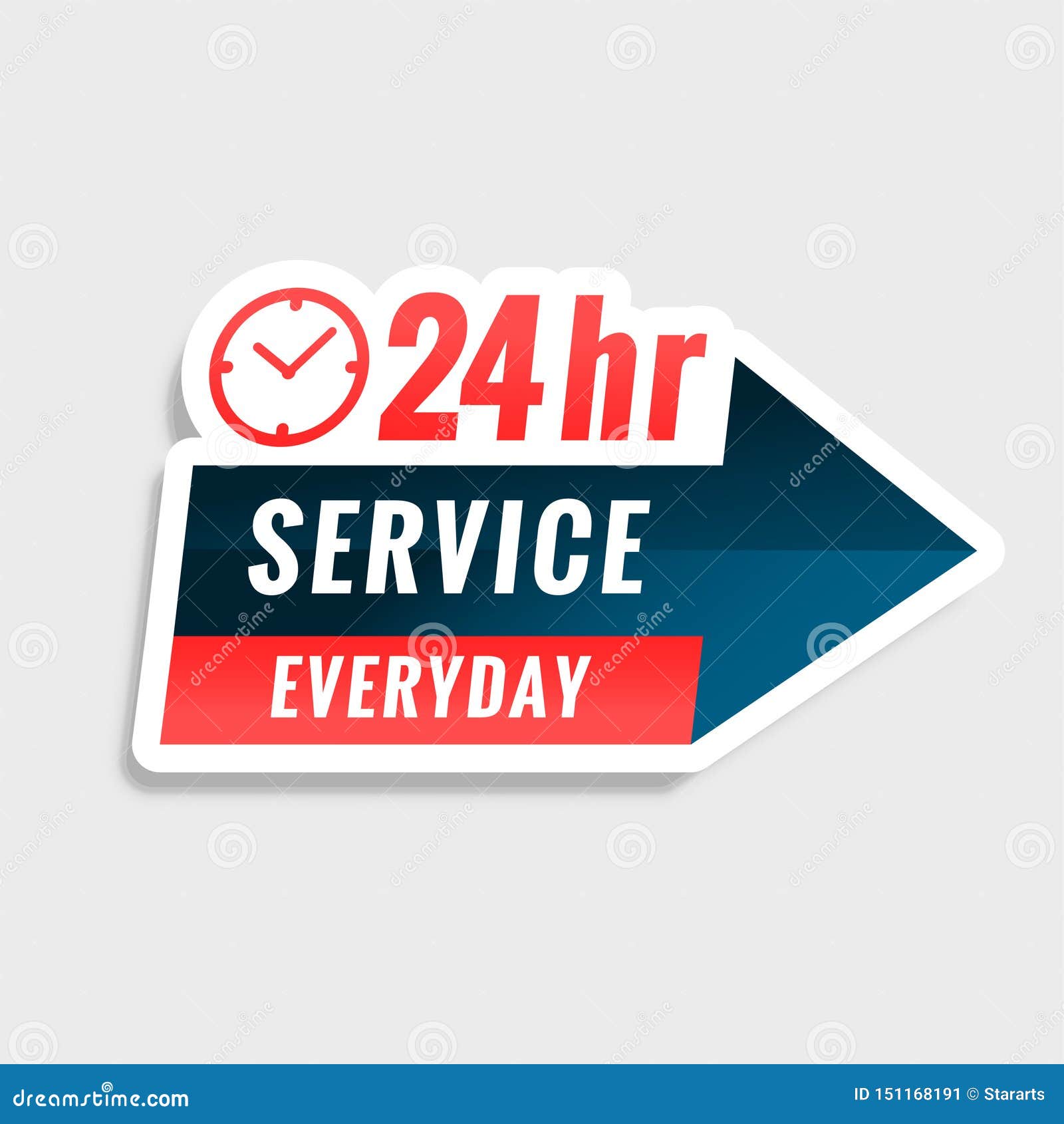 All Day 24 Hours Service Label Design Stock Vector - Illustration of ...