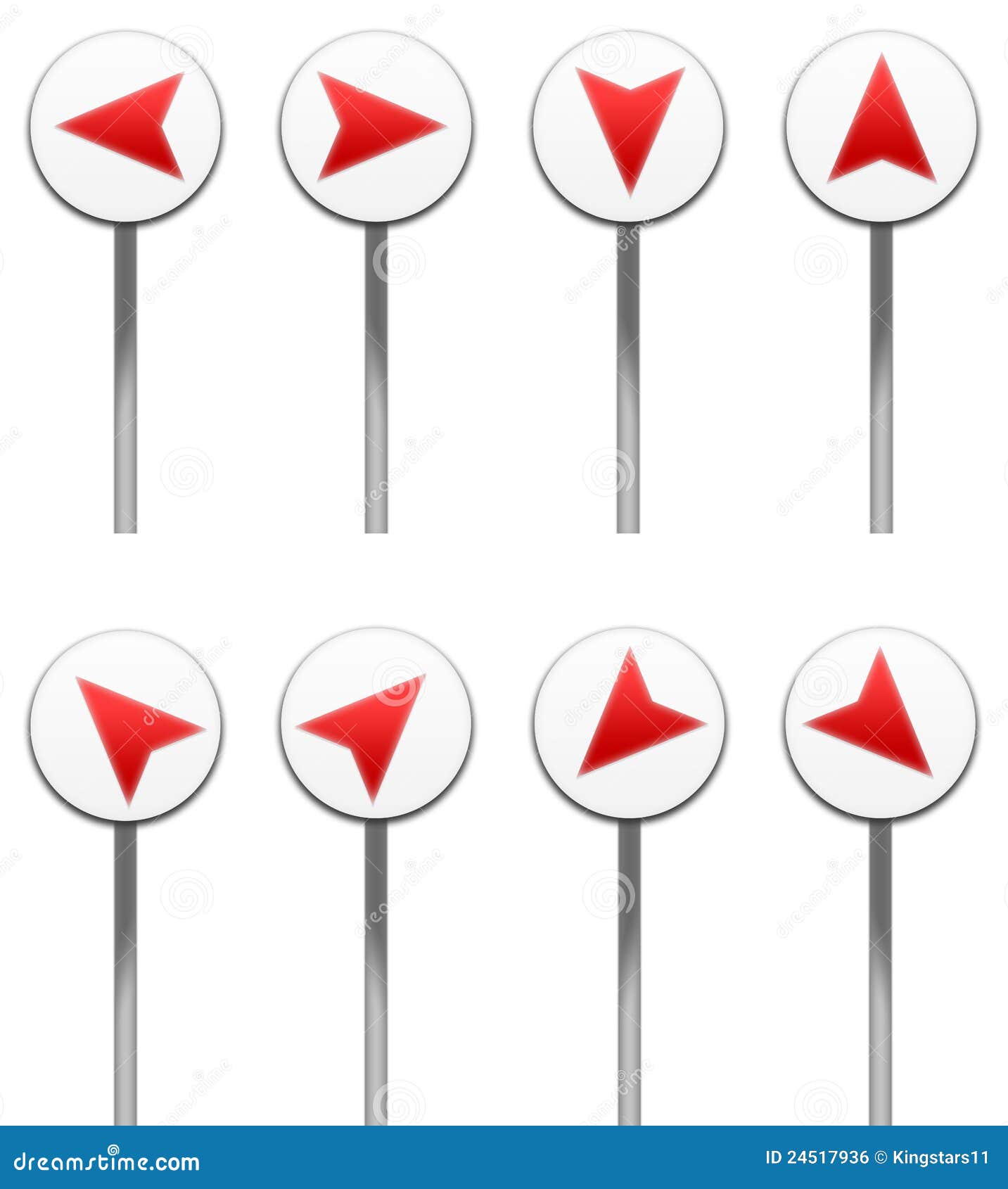 All Directions Road Signs with Red Arrows Stock Illustration ...