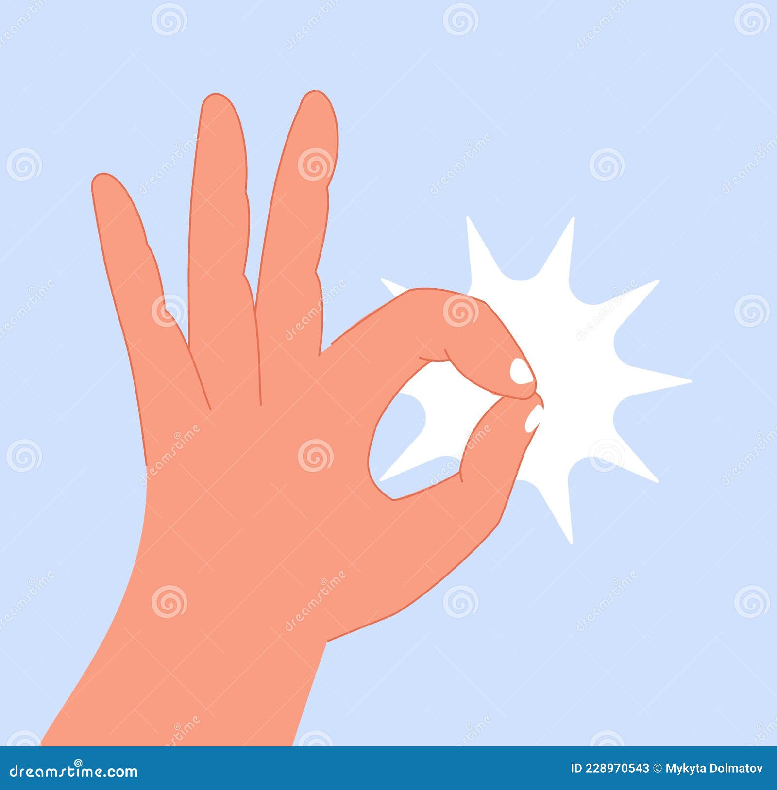 All Done, Everything is All Right or Great. Hand OK Sign. Communication ...