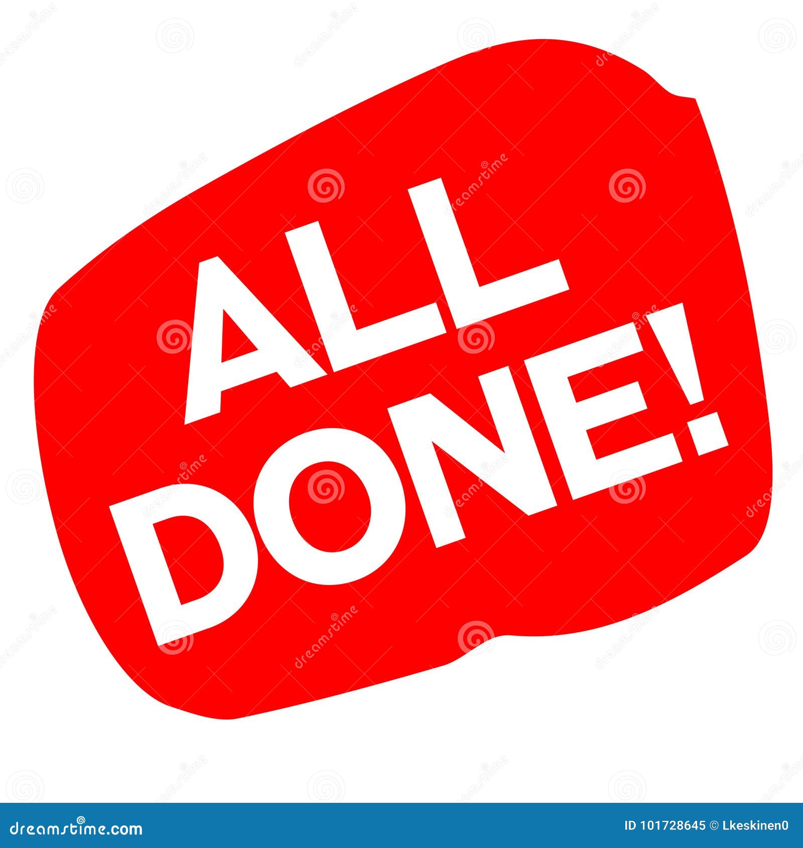 ALL DONE sticker stock vector. Illustration of button - 101728645