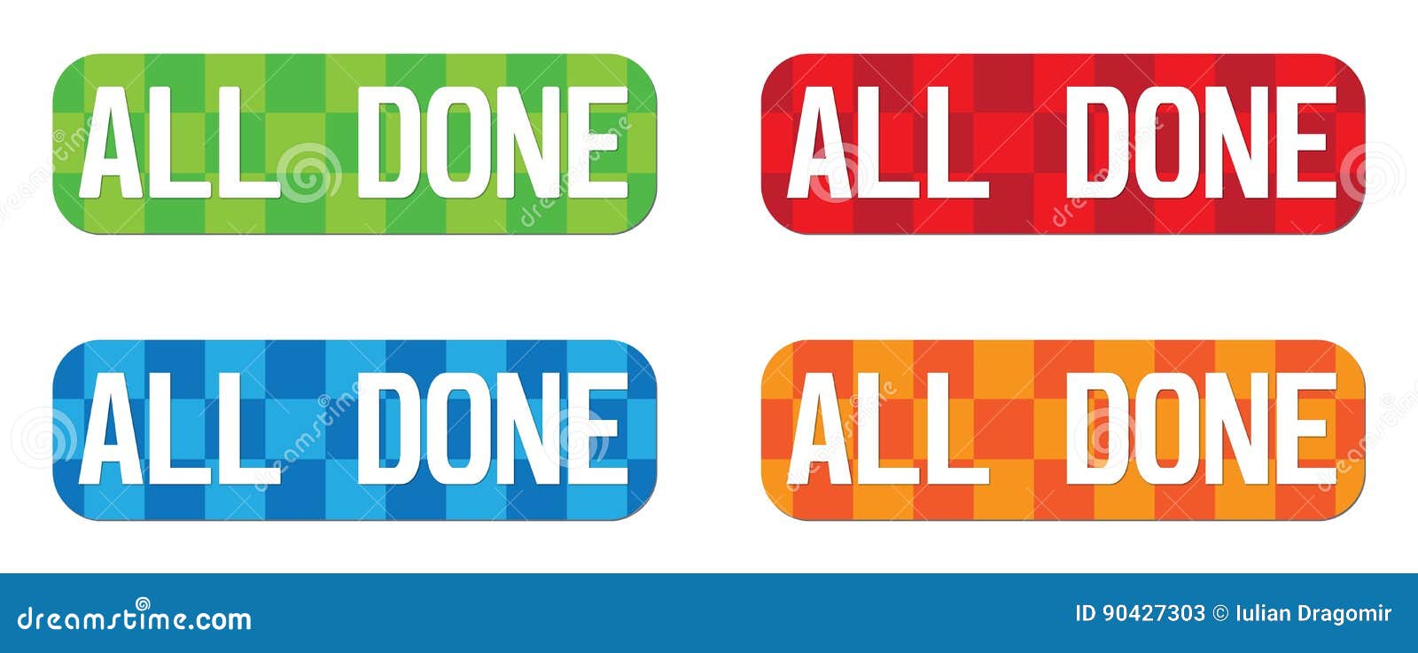 ALL DONE Text, on Rectangle, Zig Zag Pattern Stamp Sign. Stock ...