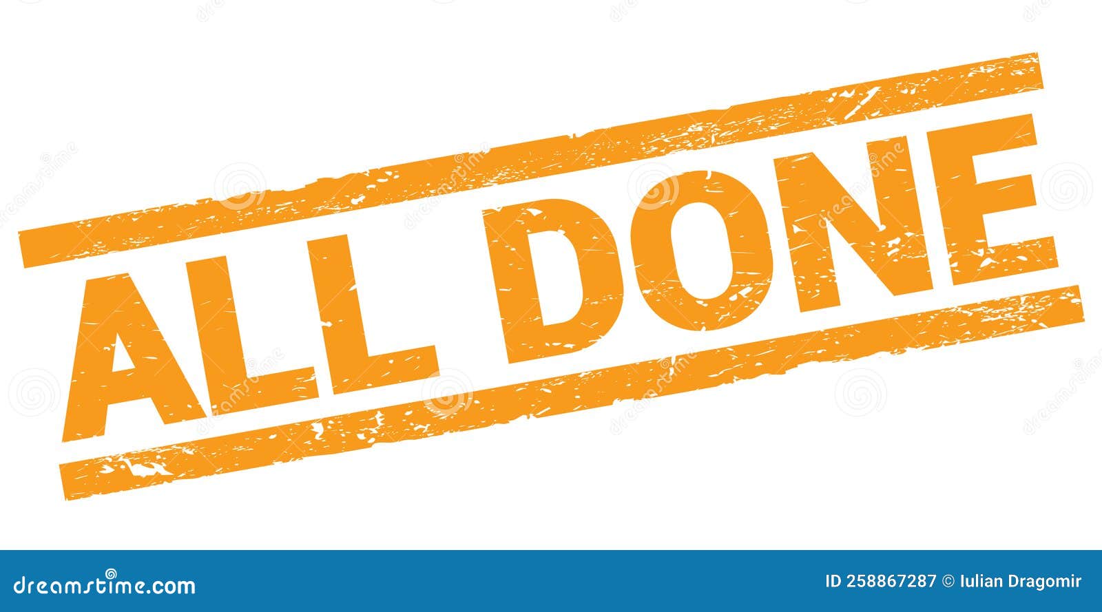 ALL DONE Text on Orange Rectangle Stamp Sign Stock Illustration ...