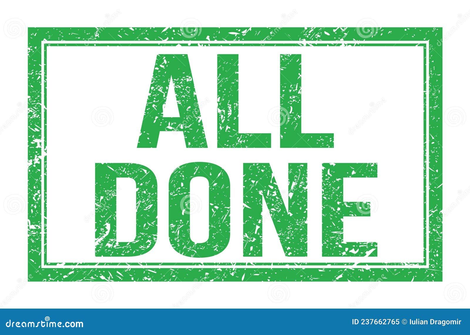 ALL DONE, Words on Green Rectangle Stamp Sign Stock Illustration ...