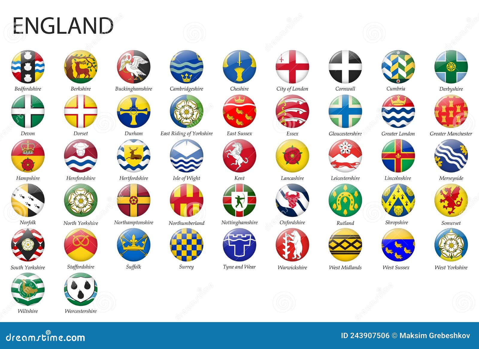 Red Map Of Regions Of England With Names Cartoon Vector | CartoonDealer ...