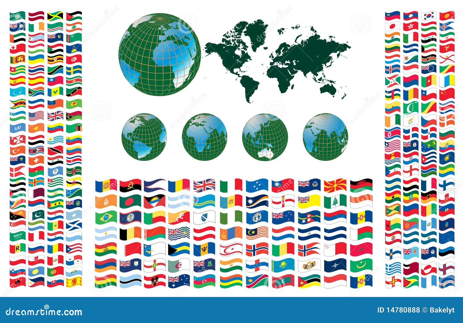 All flags of the world stock vector. Illustration of nation - 14780888