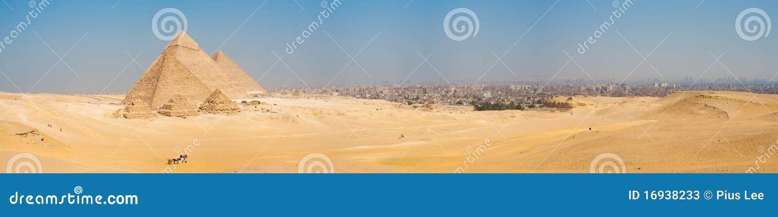 All Giza Pyramids Panorama Cairo Cityscape Stock Image - Image of giza ...