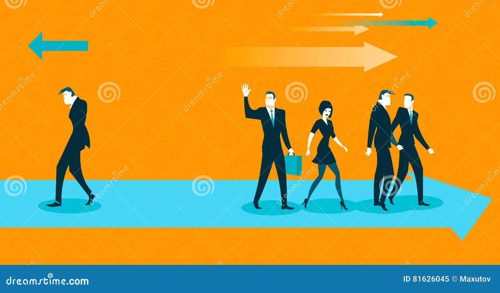 All Go in One Direction, and only One Against Stock Vector ...